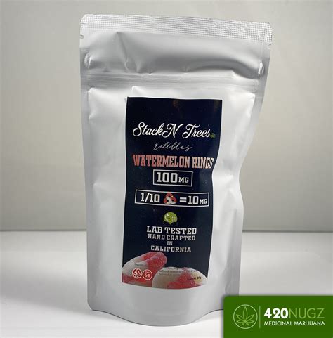 Stackn Trees Watermelon Rings 100mg 420 Nugz