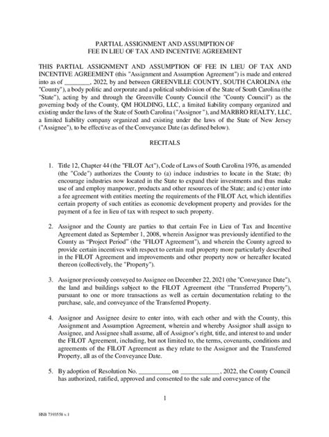 Fillable Online Partial Assignment And Assumption Of Fax Email Print Pdffiller