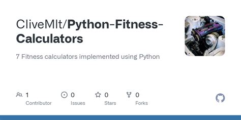 Github Clivemltpython Fitness Calculators 7 Fitness Calculators