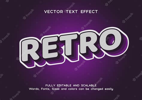 Premium Vector Retro Text Effect Vector Fully Editable