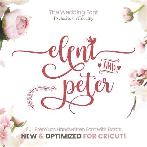 A Beautiful Wedding Calligraphy Font Cricutny