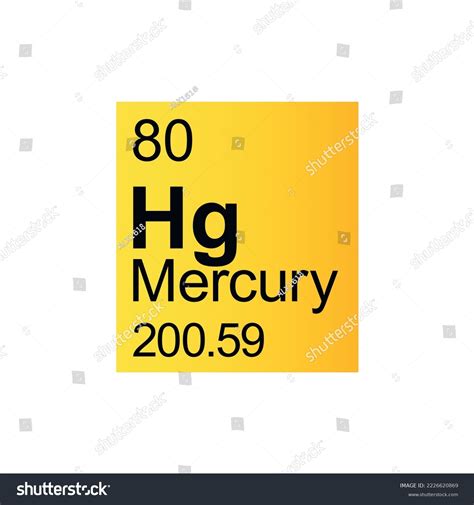 Mercury Chemical Element Mendeleev Periodic Table Stock Vector Royalty