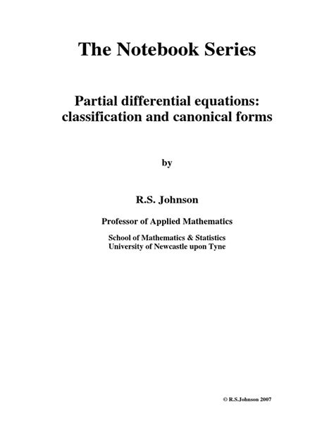 Pde Class Notebook Pdf Partial Differential Equation Wave Equation
