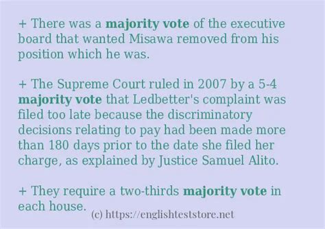 Majority Vote Some Sentence Examples Englishteststore Blog