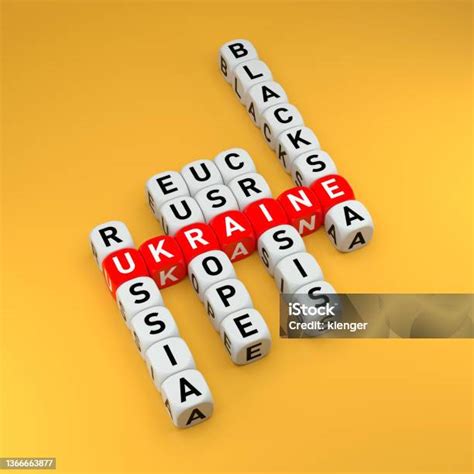 주사위와 러시아어 우크라이나 충돌 개념 크로스 워드 워드 워드 워드 퍼즐 3d 렌더링 전쟁에 대한 스톡 사진 및 기타 이미지 전쟁 충돌 개념 흑해 Istock