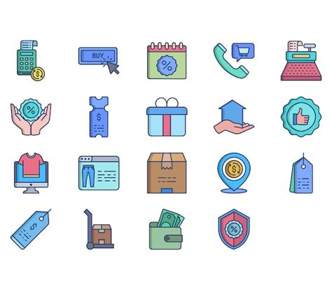 판매 및 마케팅 세트 프리미엄 벡터