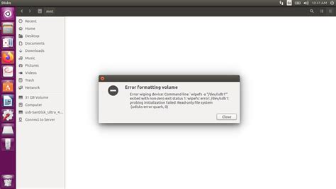 Gparted Error When Formatting Flash Drive Read Only Ask Ubuntu