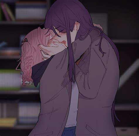 Natsuki And Yuri Doki Doki Literature Club Drawn By Pockiseisont Danbooru