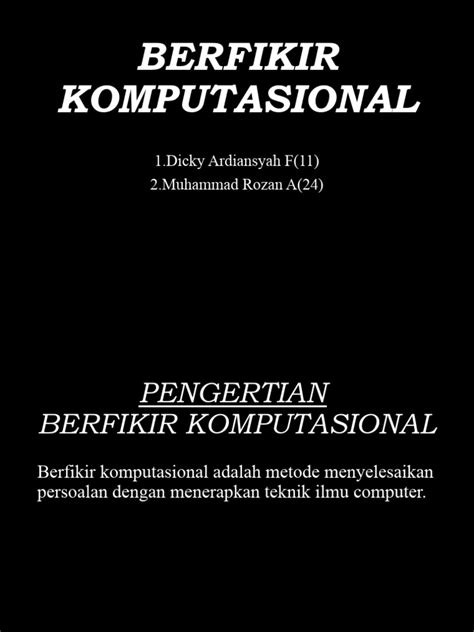 Presentasi Berpikir Komputasional Modul Ajar Informatika Pdf