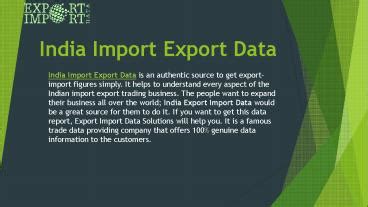 PPT Import Export Data 1 PowerPoint Presentation Free To Download Id 926794 NjIxY
