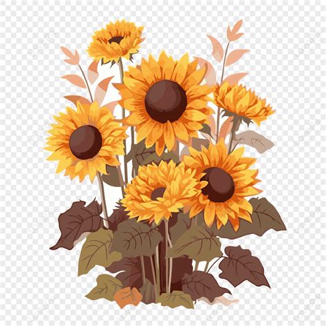 가을 해바라기 벡터클립 아트만화상표 Png 일러스트 무료 다운로드 Lovepik