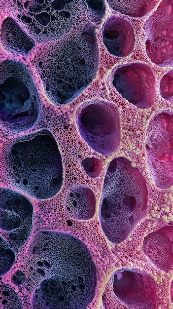Microscopic View Of Human Epithelial Tissue Showcasing Intricate Cellular Structures And