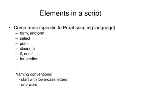 Ppt Praat Scripting Basics Powerpoint Presentation Free Download