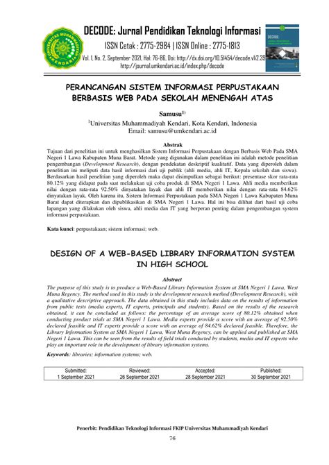Pdf Perancangan Sistem Informasi Perpustakaan Berbasis Web Pada Sekolah Menengah Atas Design