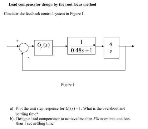 solved lead compensator design by the root locus method