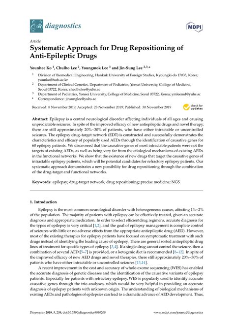 Pdf Systematic Approach For Drug Repositioning Of Anti Epileptic Drugs