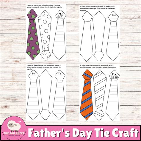 Fathers Day Tie Craft Dad Necktie Craft Writing And Coloring