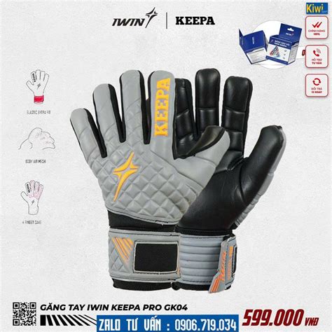 Găng Tay Thủ Môn Iwin Keepa Gk04 Màu Xám Cao Cấp