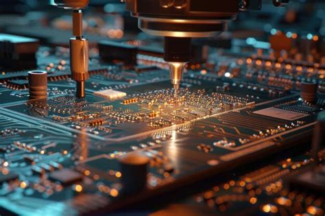 Automated Manufacturing Soldering And Assembly Pcb Board Premium Ai Generated Image