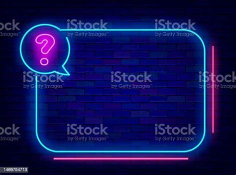 물음표가 있는 빈 프레임입니다 퀴즈 네온 템플릿입니다 경쟁 및 시험 개념 벡터 스톡 일러스트 물음표에 대한 스톡 벡터 아트 및 기타 이미지 Istock