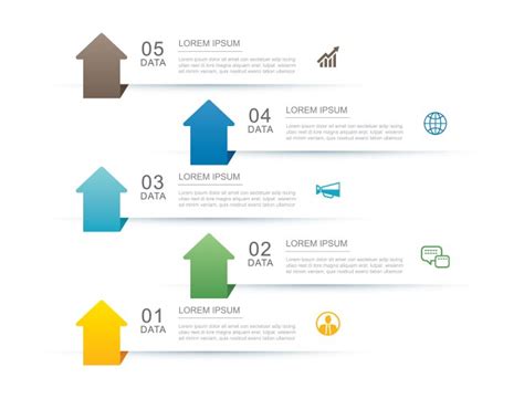 5 Data Infographics Tab Paper Index Template Vector Image