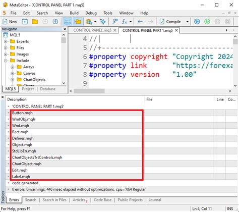 How To Create An Interactive Mql5 Dashboardpanel Using The Controls Class Part 1 Setting Up