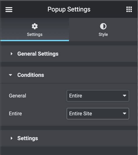 popup settings overview phox documentation