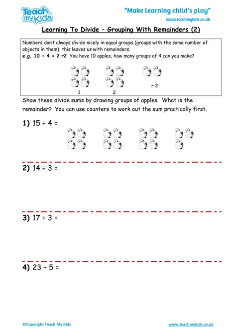 Learning To Divide Grouping With Remainders 2 Tmk Education