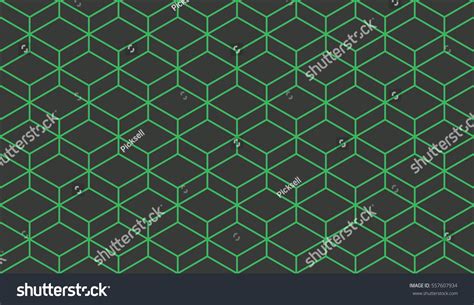 Seamless Black Green Isometric Parallelepiped Pattern Stock Vector Royalty Free 557607934