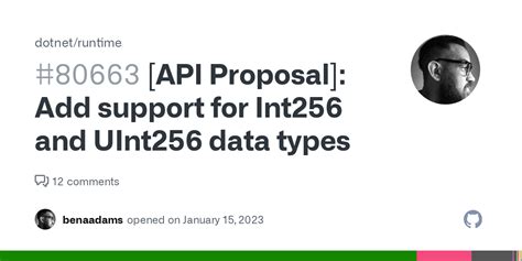 Api Proposal Add Support For Int256 And Uint256 Data Types · Issue