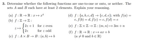 solved 3 determine whether the following functions are
