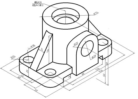 绘制下图所示的组合体模型并生成三视图 不要求标注尺寸