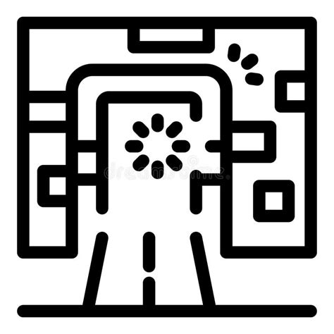 Gps Navigation System Showing Route With Loading Icon On Map Stock Illustration Illustration