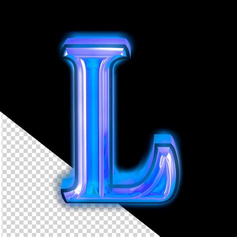 Premium Psd Glowing Blue Symbol Letter L