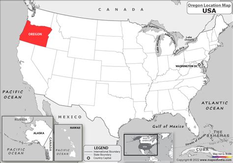 Where Is Oregon Located In Usa Oregon Location Map In The United States Us