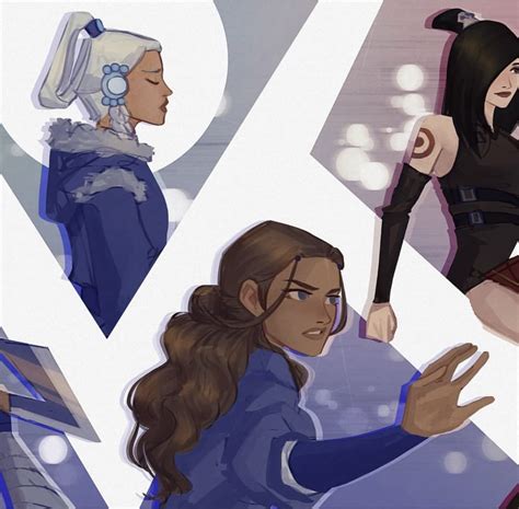 Roosdrawsthings Avatar The Last Airbender Katara Yue And Jade Avatar