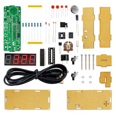 4 Digit Rechargeable Diy Digital Clock Kit Smd Smt Grandado