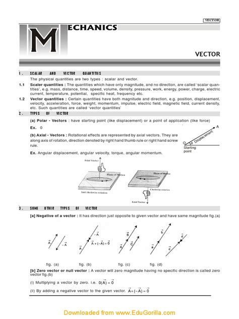 Vector 1 Scalar And Vector Quantities Pdf Rotation Around A Fixed Axis Euclidean Vector
