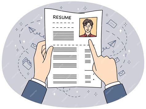 회사 보스 또는 Ceo의 작업 공석에 대한 작업 후보 이력서를 읽는 사업가 지원자 Cv 고용 및 고용 벡터 일러스트 레이 션을