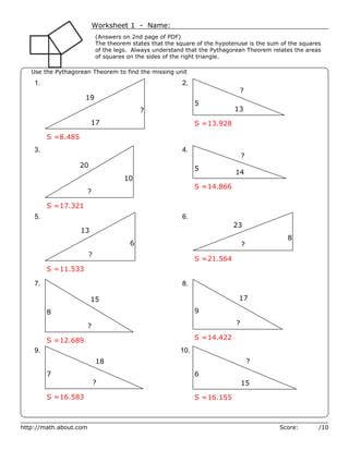 Right Triangles Geometry Pythagorean Theorem Riddle Worksheet Worksheets Library Worksheets