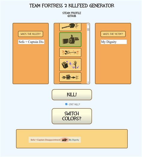 I Made A Simple Killfeed Generator Using Html And Js R Tf2