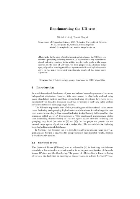 Pdf Benchmarking The Ub Tree
