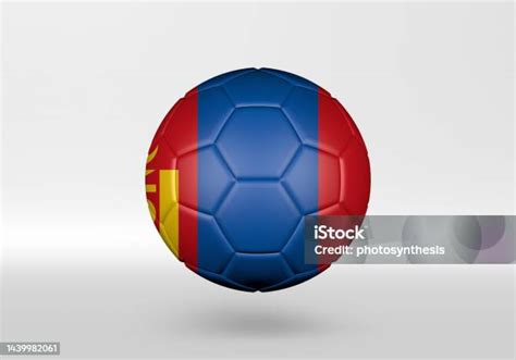 회색 배경에 몽골의 국기가 있는 3d 축구공 0명에 대한 스톡 사진 및 기타 이미지 0명 1위 3차원 형태 Istock