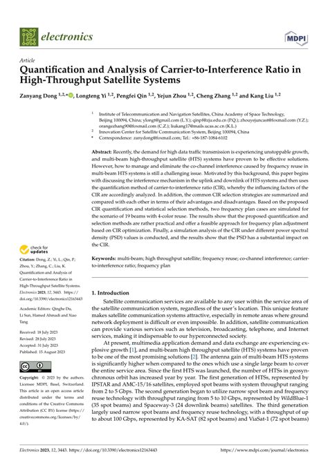 Pdf Quantification And Analysis Of Carrier To Interference Ratio In