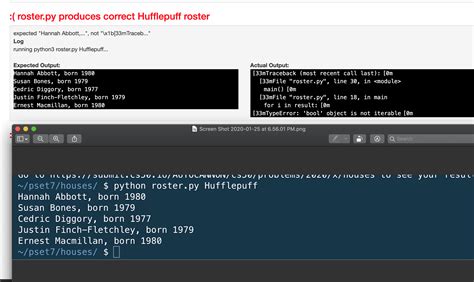 Bug Grading Pset7 House R Cs50