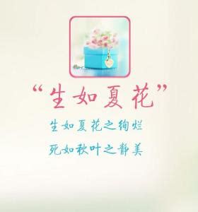 生如夏花之绚烂 死如秋叶之静美 搜狗百科