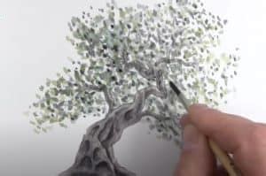 How To Draw An Olive Tree Step By Step