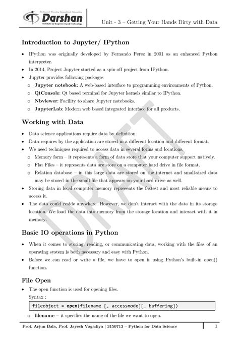 Python GTU Study Material E Notes Unit AM O O O O O O O Studocu