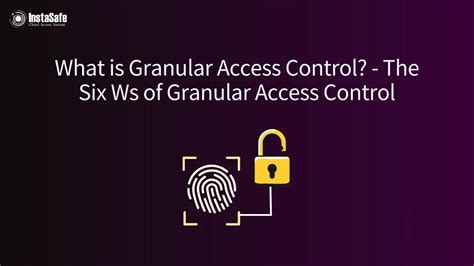 What Is Granular Access Control The Six Ws Explained
