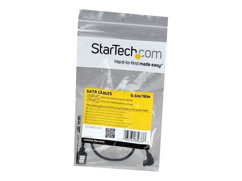 StarTech Com In Latching Round SATA To Right Angle SATA Serial ATA Cable Shi Com